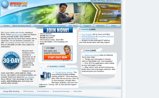 Speed Fox's Hosting Plans at Web Hosting Search