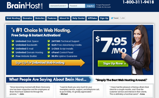 Brain Host's Hosting Plans at Web Hosting Search