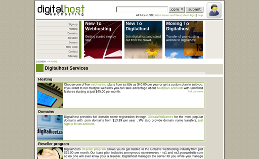 Digital Host Network's Hosting Plans at Web Hosting Search