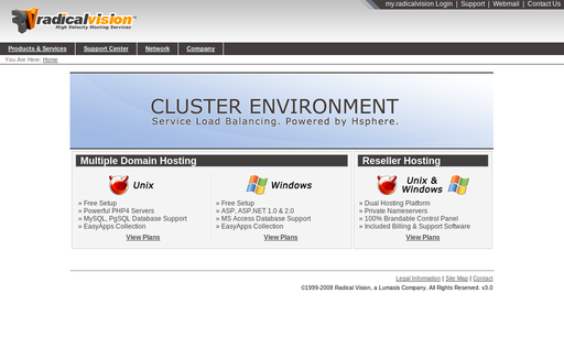 Radical Vision's Hosting Plans at Web Hosting Search